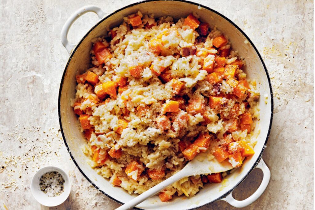 Donna Hay's Baked Pumpkin And Bacon Risotto • CHILD Magazines